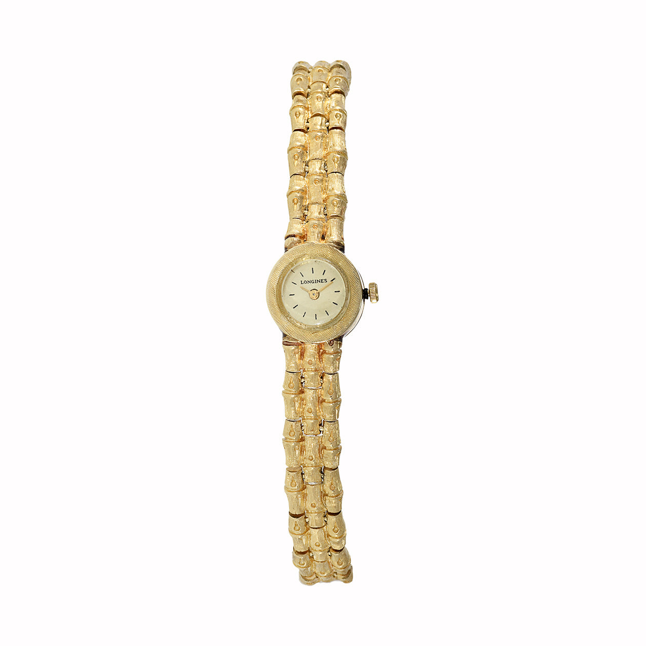 Longines 1960s Ladies 14KT Yellow Gold Bamboo Link Cocktail Watch ...