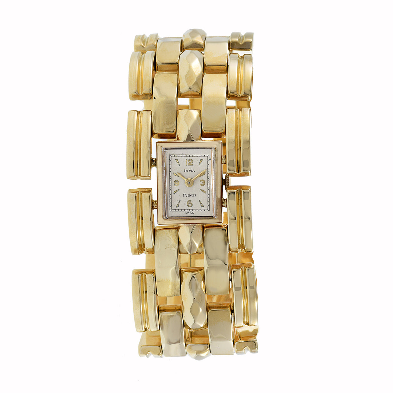 Vintage Rima 1960's Retro 14KT Yellow Gold Link Bracelet Watch – Louis ...