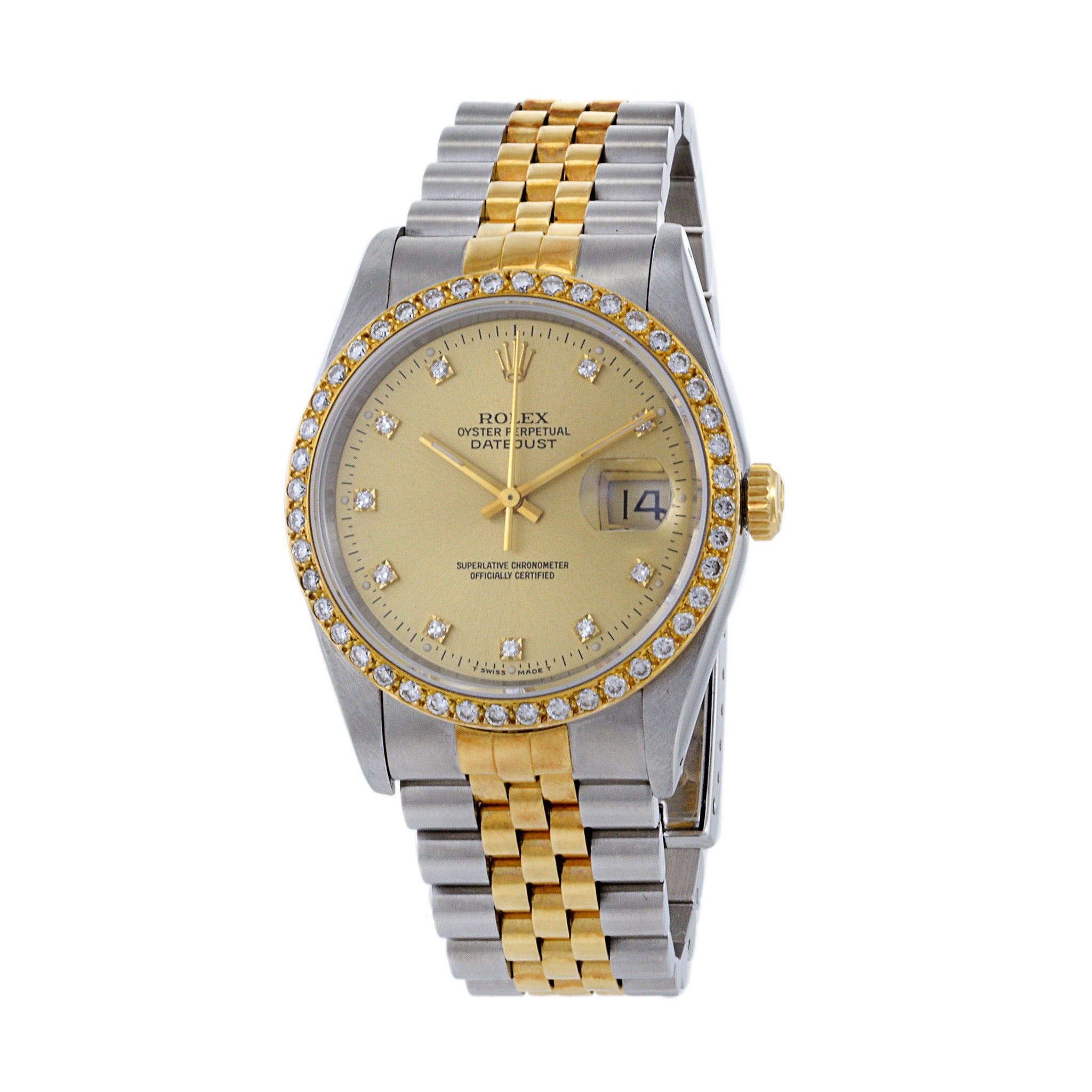 Rolex Datejust 36 reference 16233 Diamond Bezel and Markers Steel and ...