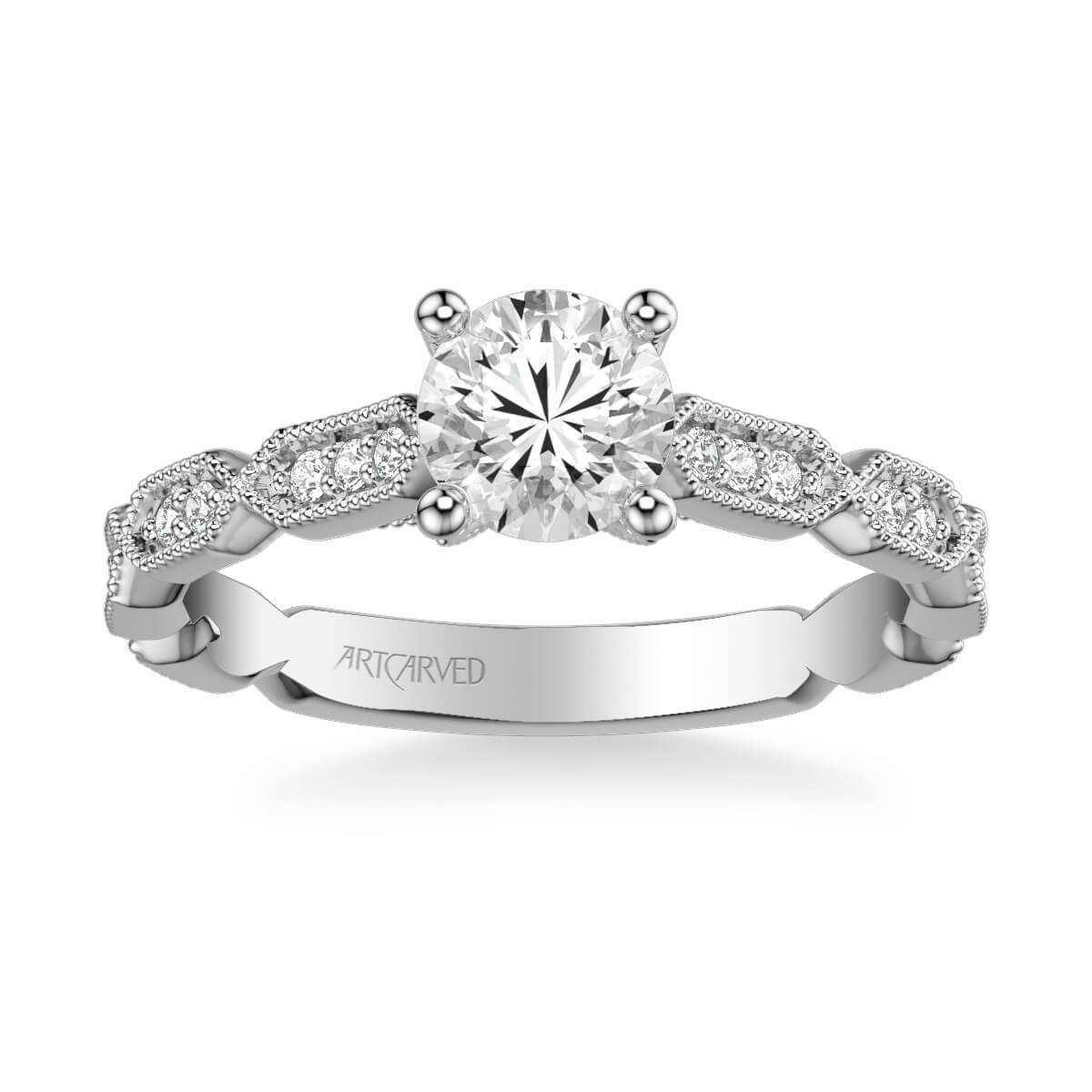 Cressida Vintage Side Stone Diamond Engagement Ring – Louis Martin ...